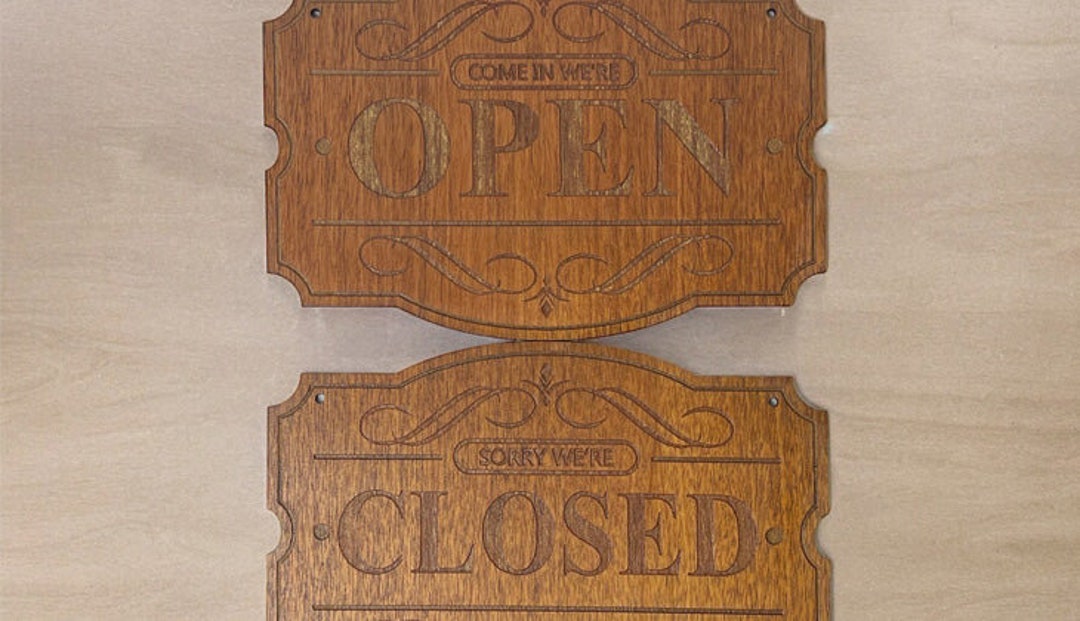 Engraved Walnut Open/closed Signs - Separated - Casual - Etsy