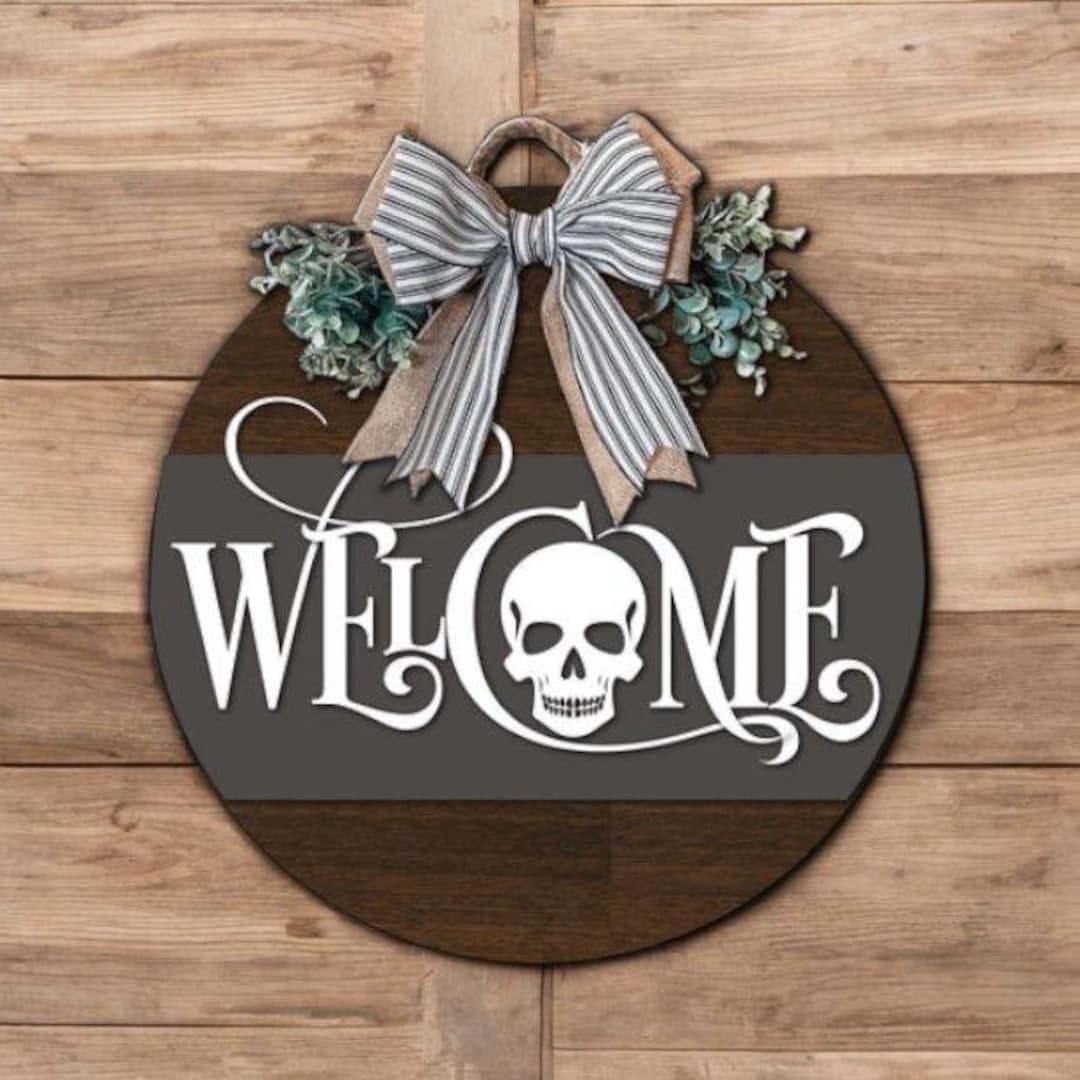 Welcome - Welcome Elegant Skull - Door Hanger - 3D - Home Decor - Etsy