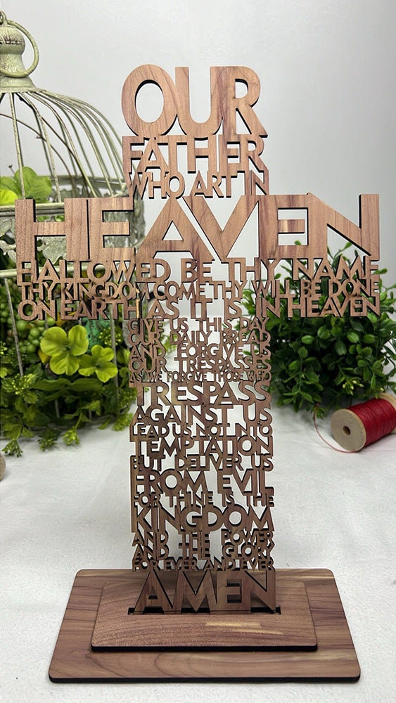 Lord's Prayer Laser Cut Cross-handmade Home Decor-aromatic Cedar ...