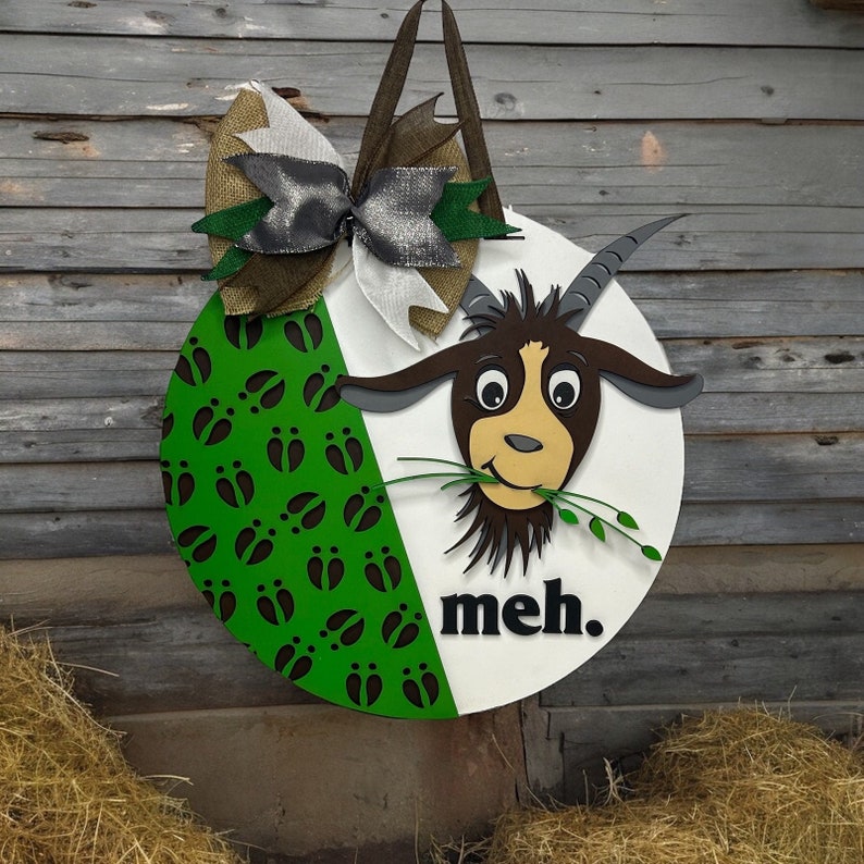 New Home Decor - Meh Goat - Door Hanger - Etsy