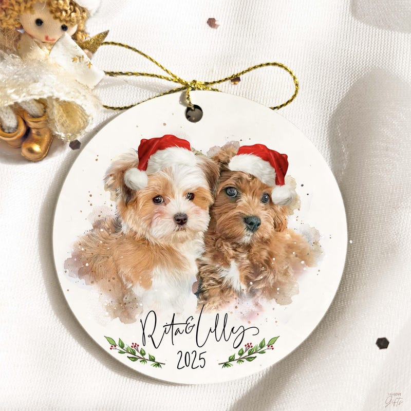 Dog Ornament Two Pet - Etsy