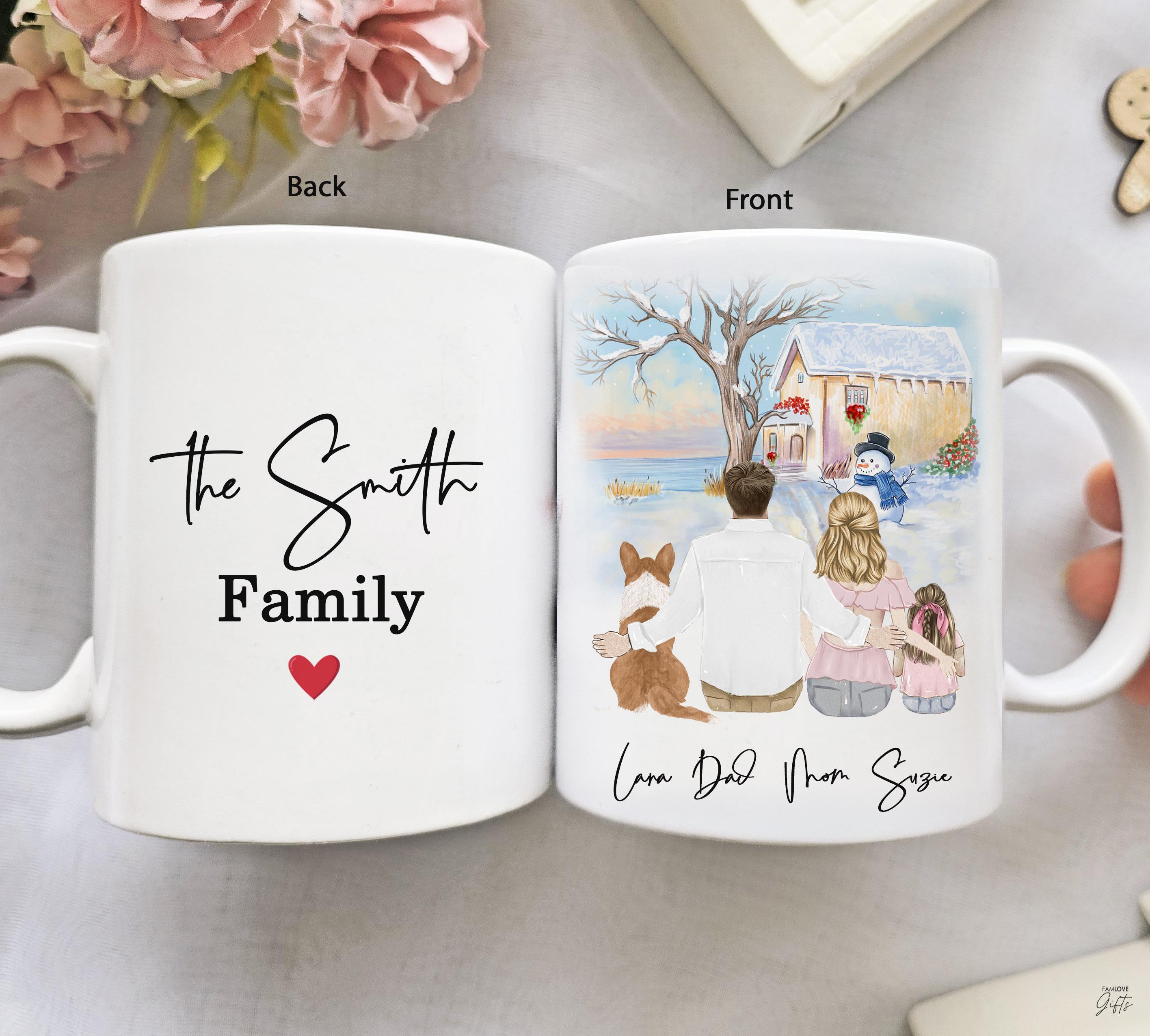 Family Mug, Custom Family Gifts, Dog and Cat Mugs Mom, Dad Gift ...