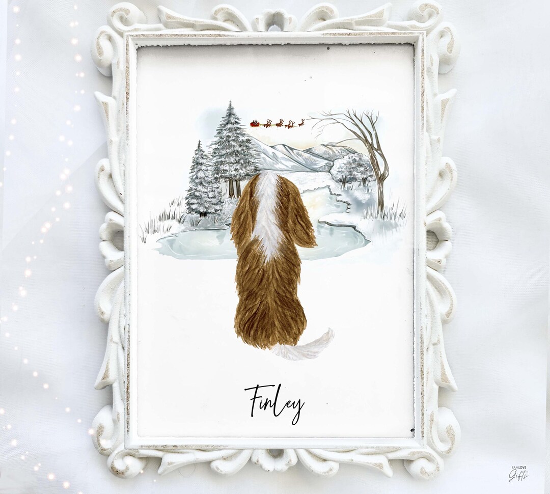 Custom Cavalier Print Dog Wall Art Personalised Dog Illustration, Pet ...