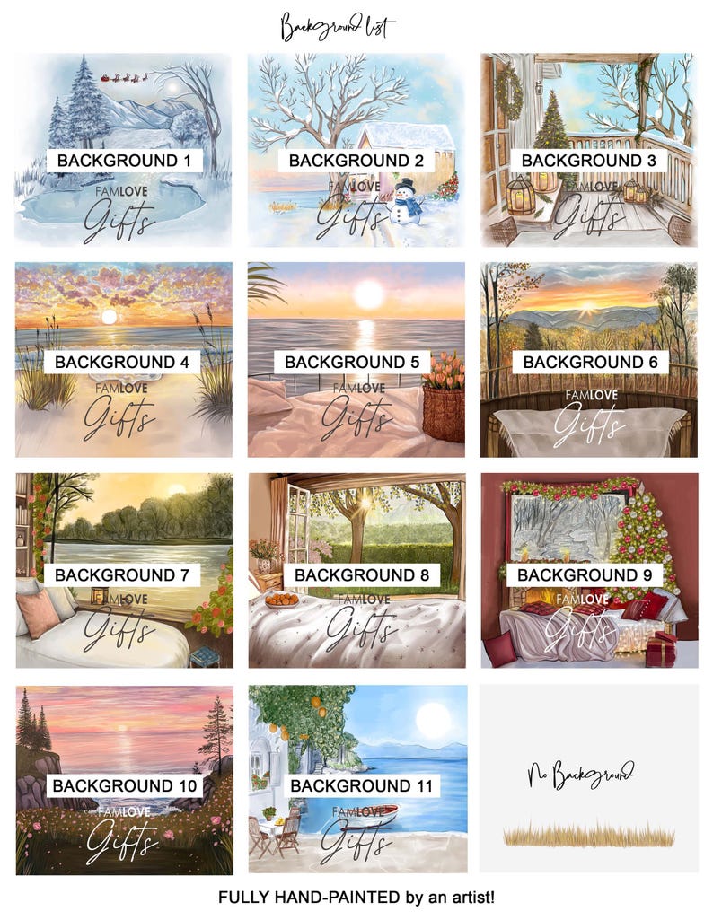 Impressão personalizada de retrato de família: cena de pôr do sol na ...