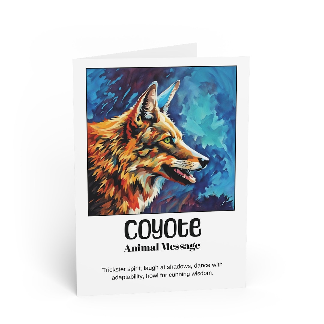 Coyote Spirit-animal Greeting Card, Spiritual, Metaphysical, Divination ...