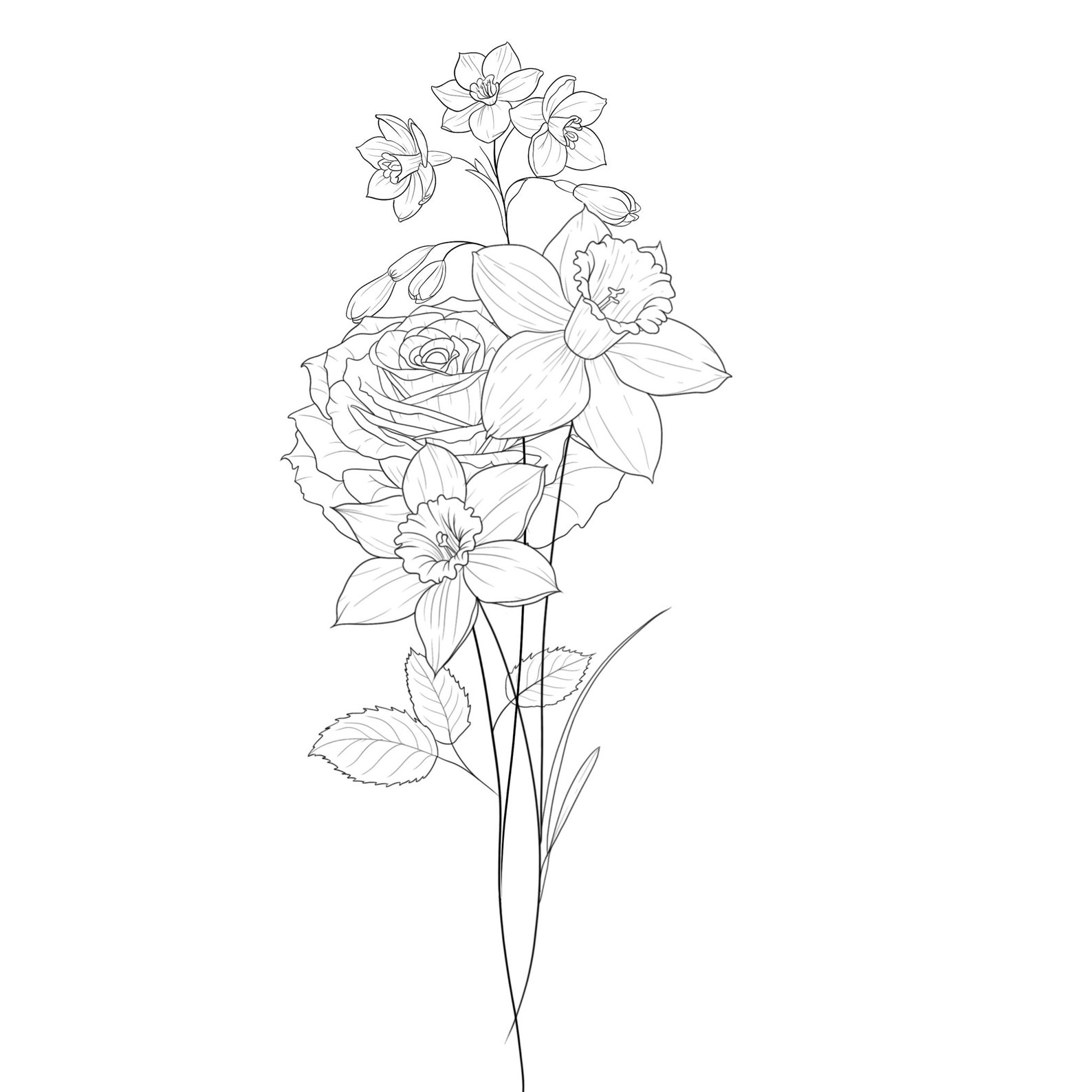 DIGITAL Custom Birth Month Flower, Minimalist Design, Birth Flowers ...