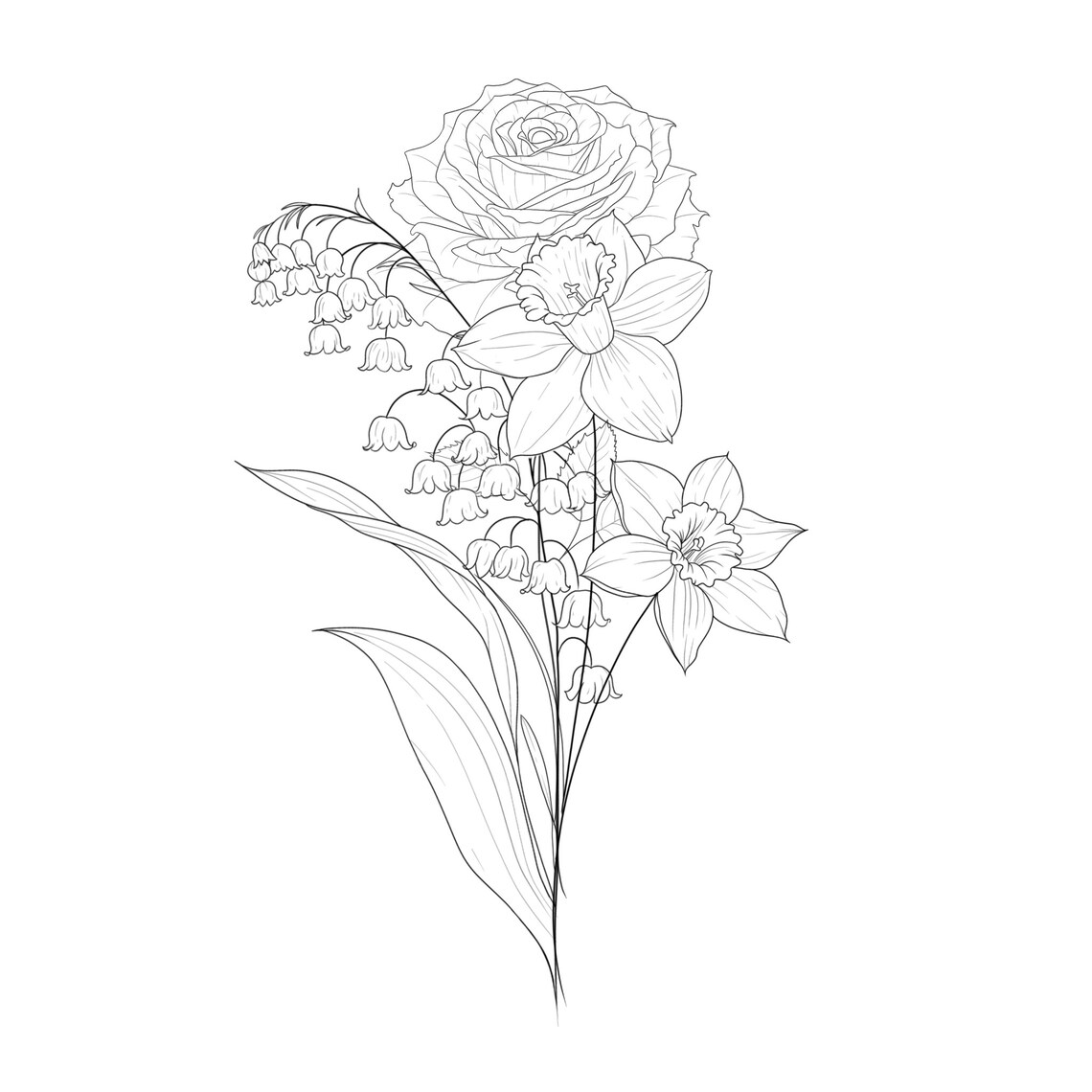 DIGITAL Custom Birth Month Flower, Minimalist Design, Birth Flowers ...