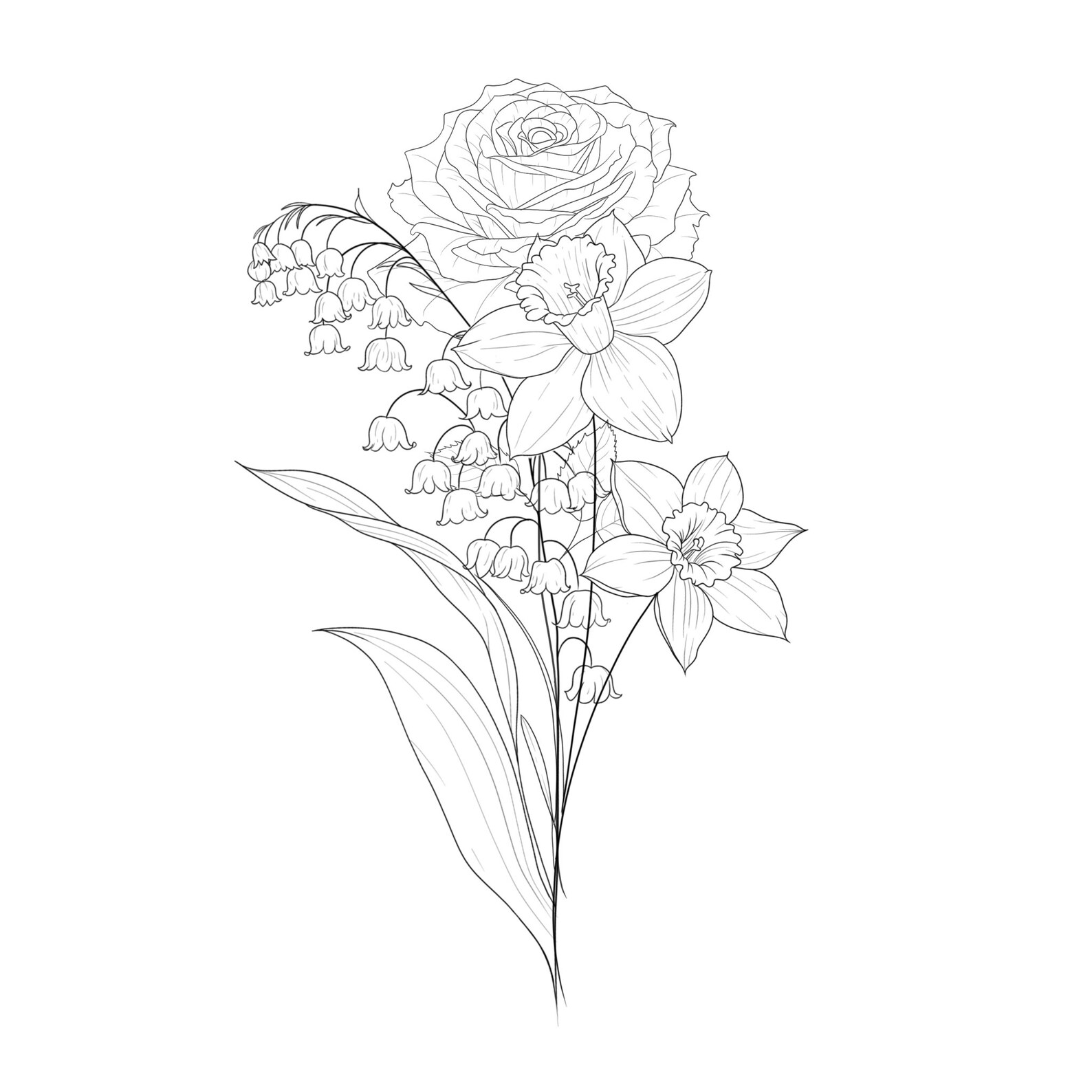 DIGITAL Custom Birth Month Flower, Minimalist Design, Birth Flowers ...