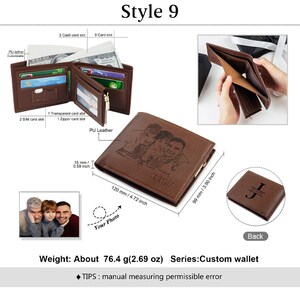 Personalized Mens Wallet & Keychain,custom Engraved Photo Keychain and Leather Wallet Set, Papa ...