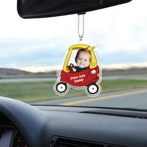 Customized Drive Safe Daddy Acrylic Car Hanger for Father's Day Gift ...
