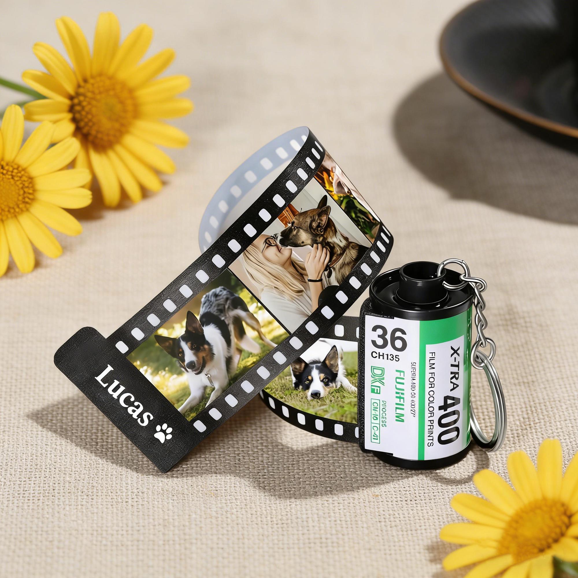 Custom Film Photo Keychain With Music Code, Personalize Camera Film ...