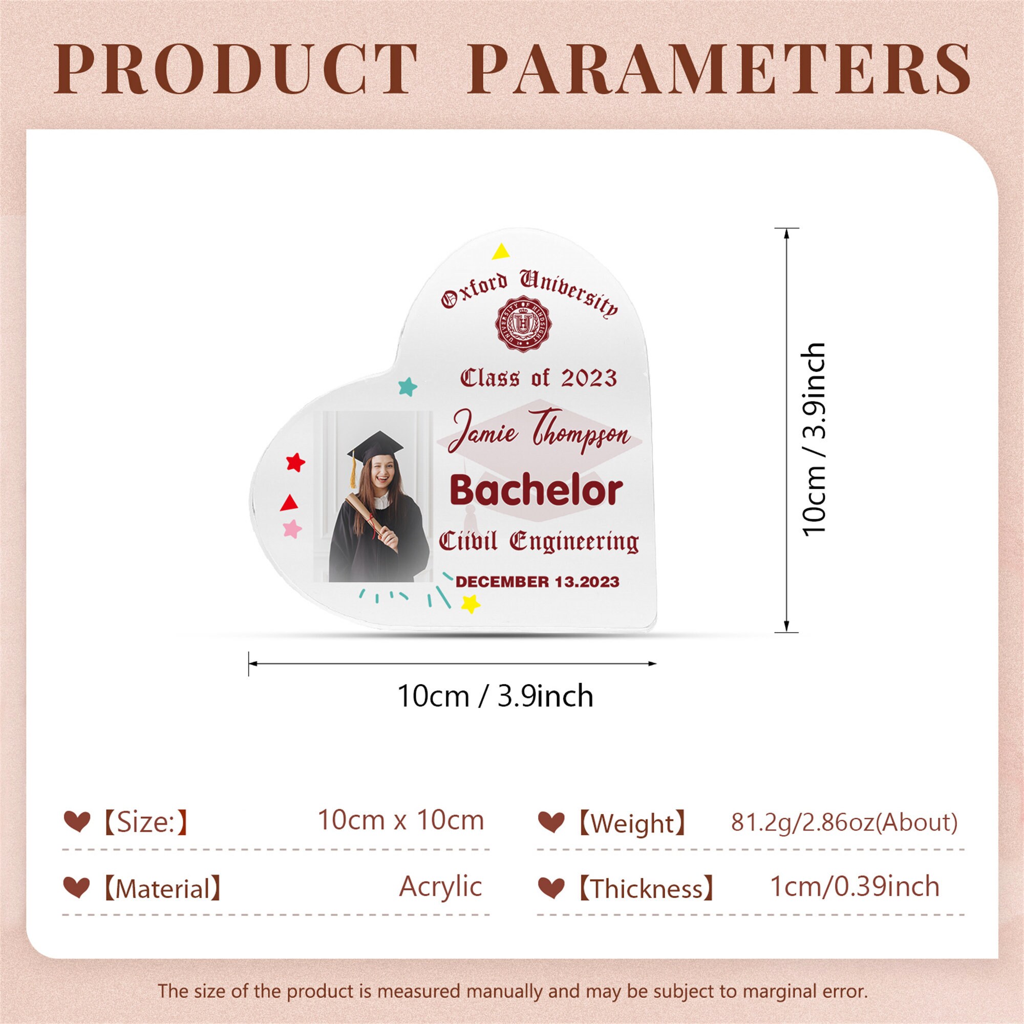Personalised Graduation Plaque With Photo, Graduation Gift for Students ...