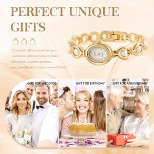 Women's Pearl Watch,custom Pearl Gold Watch With Name,freshwater Pearl ...