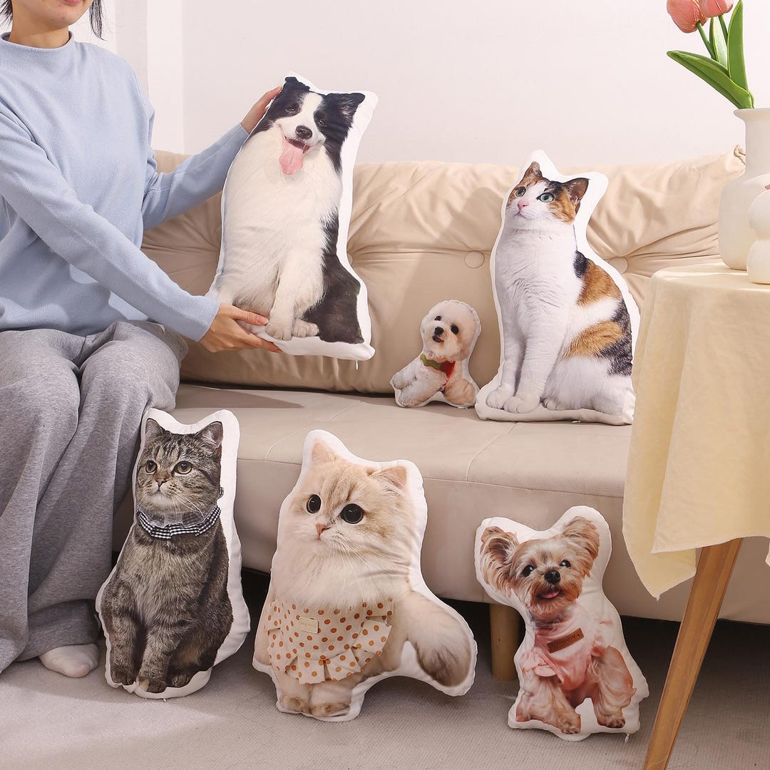 Custom 3D Pet Pillow From Photo, Personalized Dog/cat Shaped Pillow,dog ...