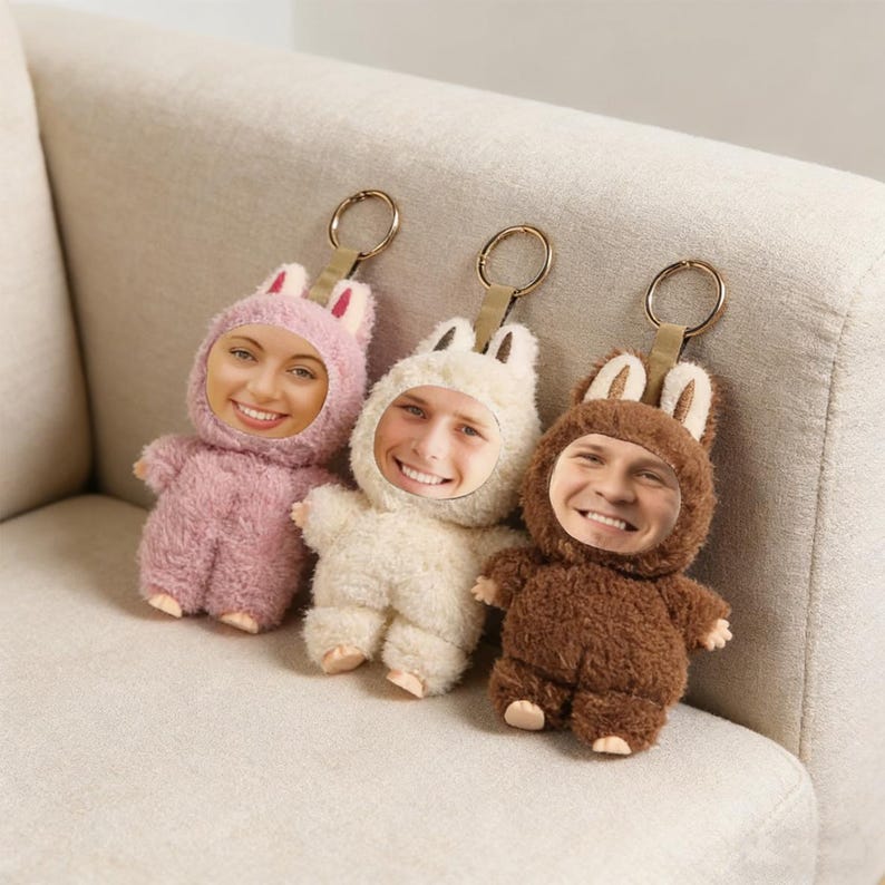 Custom Face Plush Keychain Personalized Photo Doll Keychains ...