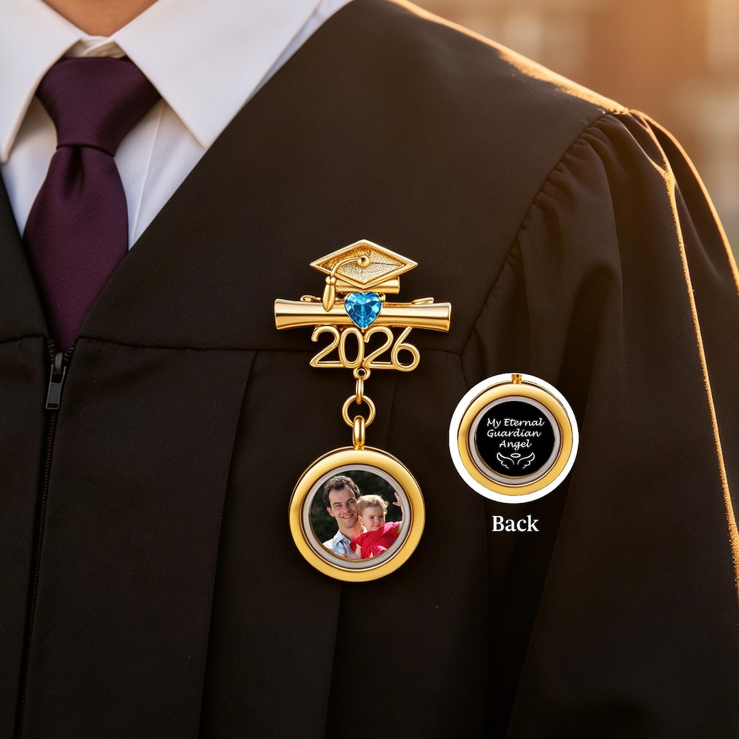 Personalized Graduation Lapel Pin With Photo & Birthstone, Custom ...
