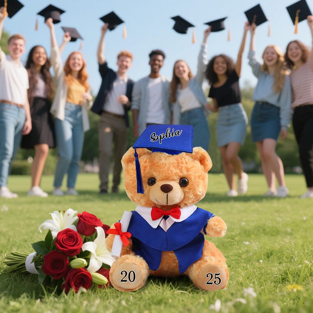 Personalized Graduation Bear With Name, Grad Teddy Bear With ...