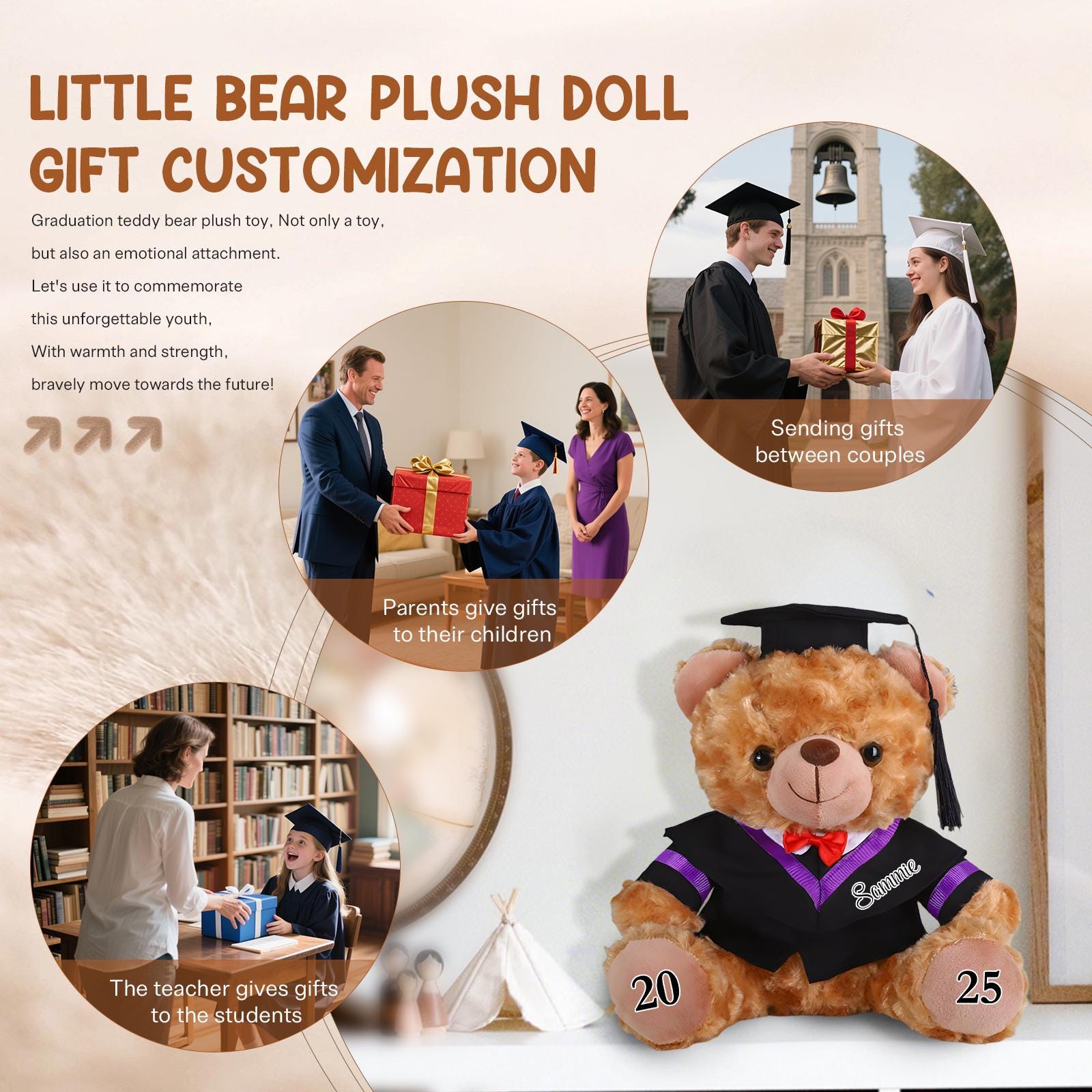 Personalized Graduation Bear With Name, Grad Teddy Bear With ...