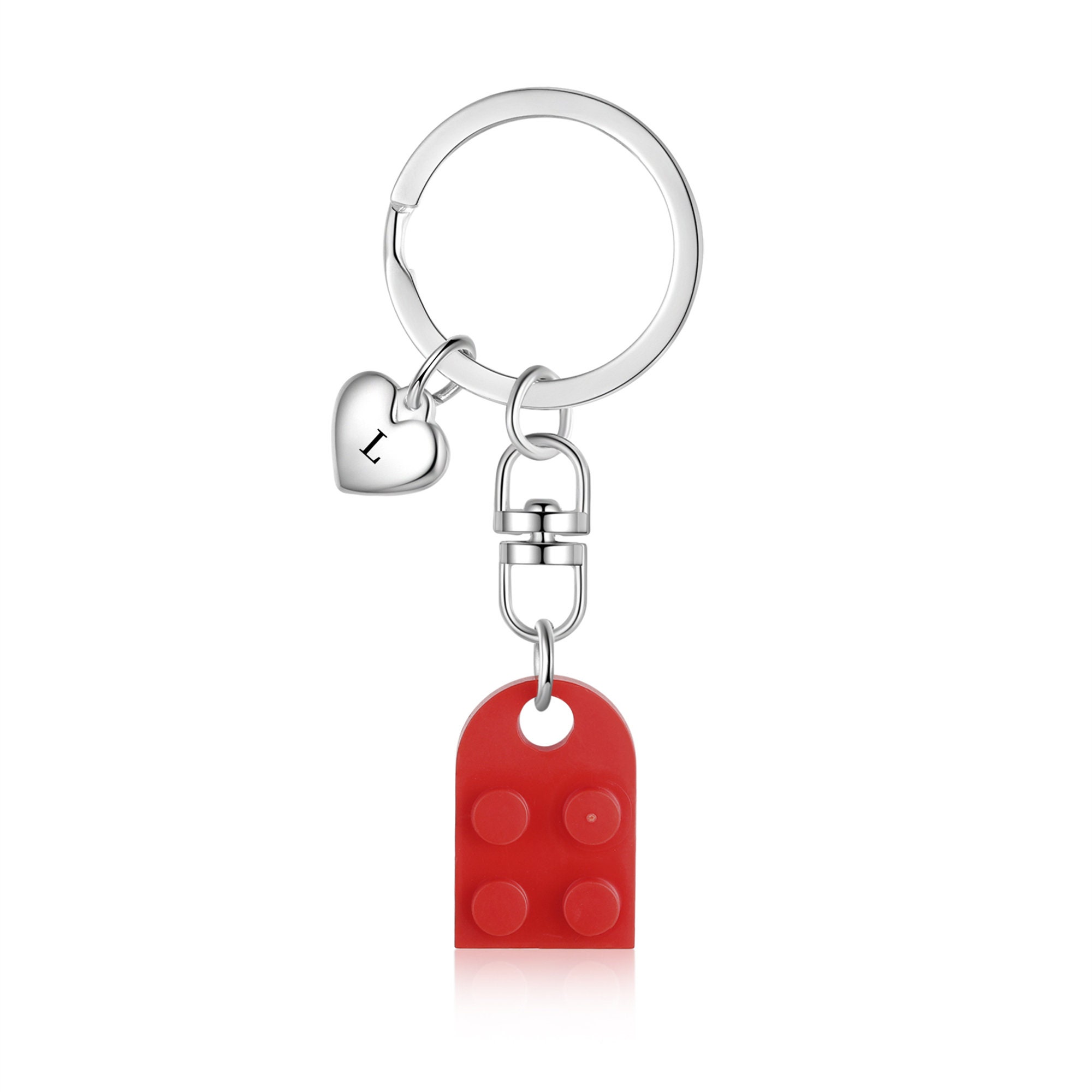 Personalized Initial Heart Keychain Set, Matching Keychain, Heart ...