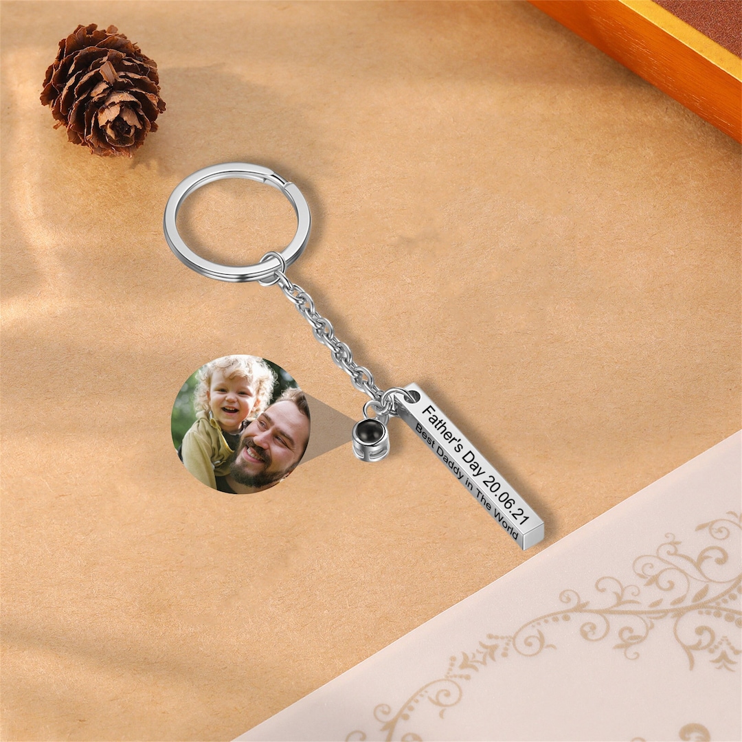 Personalized Photo Keychain, Projection Keyring, Bar Keyring, Photo ...