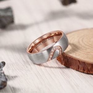 Personalized Heart Shaped Ring,matching Ring for Couples,couple Rings ...