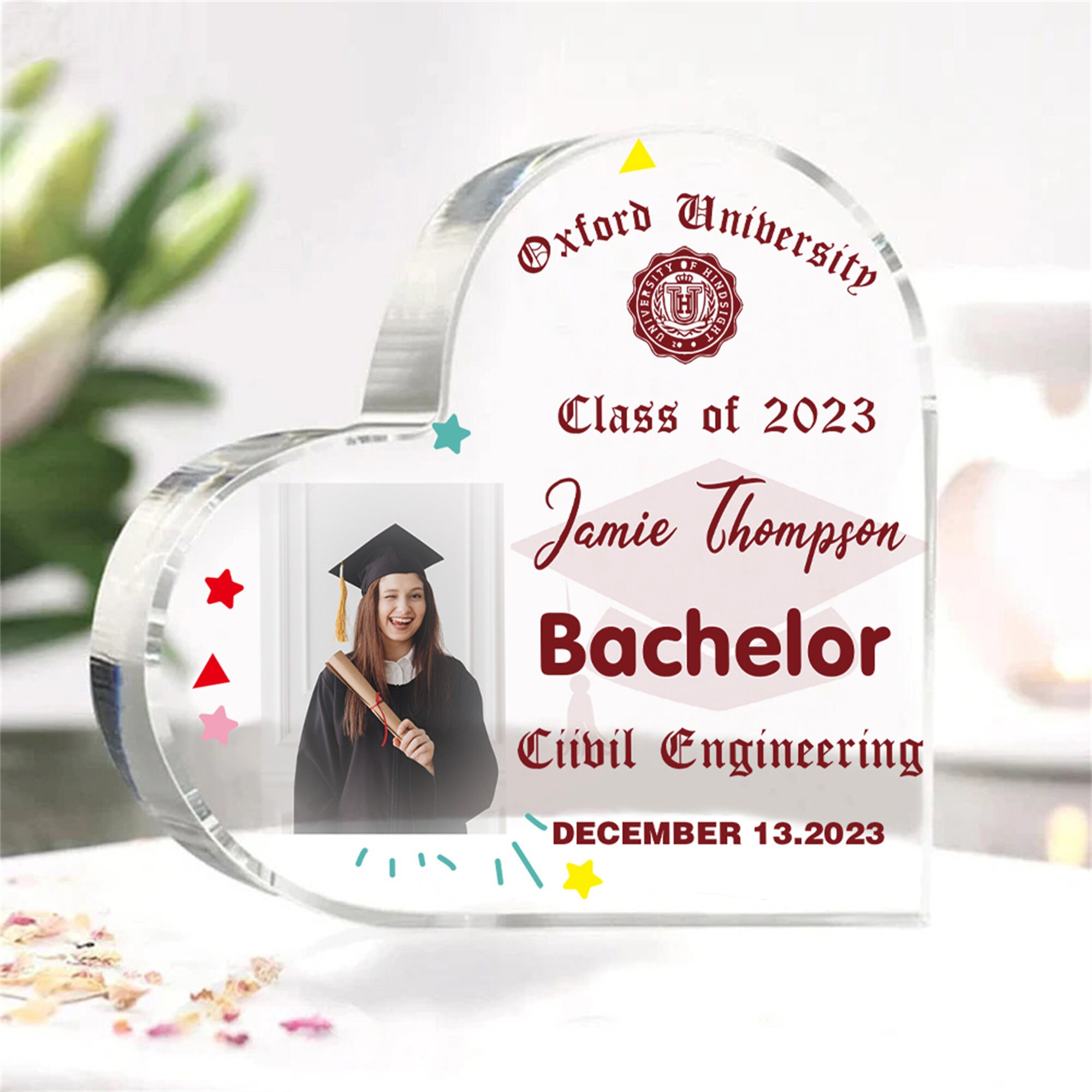 Personalised Graduation Plaque With Photo, Graduation Gift for Students ...