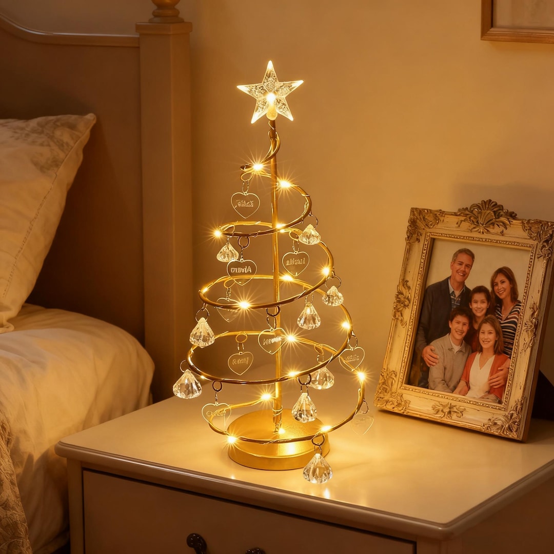 Personalized Christmas Tree Lights,custom Crystal Chandelier 1-16 Names ...