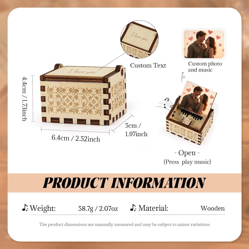 Personalized Music Box- Memory Music Box With Photo Music Box Gift for ...