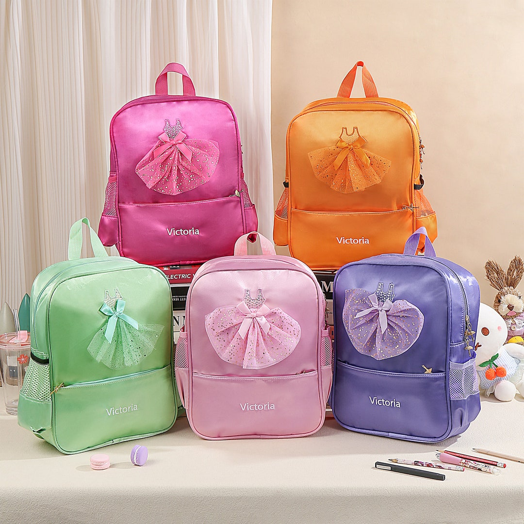 Personalised Girls Backpack, Custom Name Kids School Bag, Personalised ...