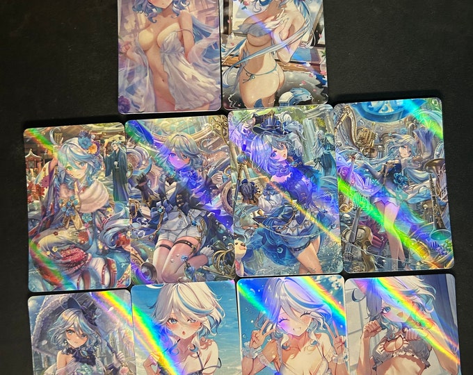 Cards - Furina Genshin Impact Cards Sexy Swimsuit Kimono Card Collectible R18 10 Card Set Ecchi ...