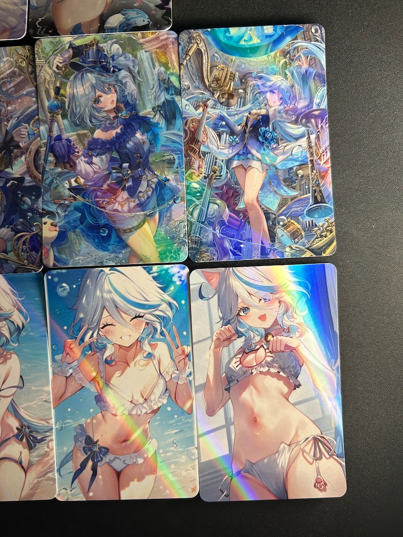 Cards Furina Genshin Impact Cards Sexy Swimsuit Kimono Card Collectible R18 10 Card Set - Etsy