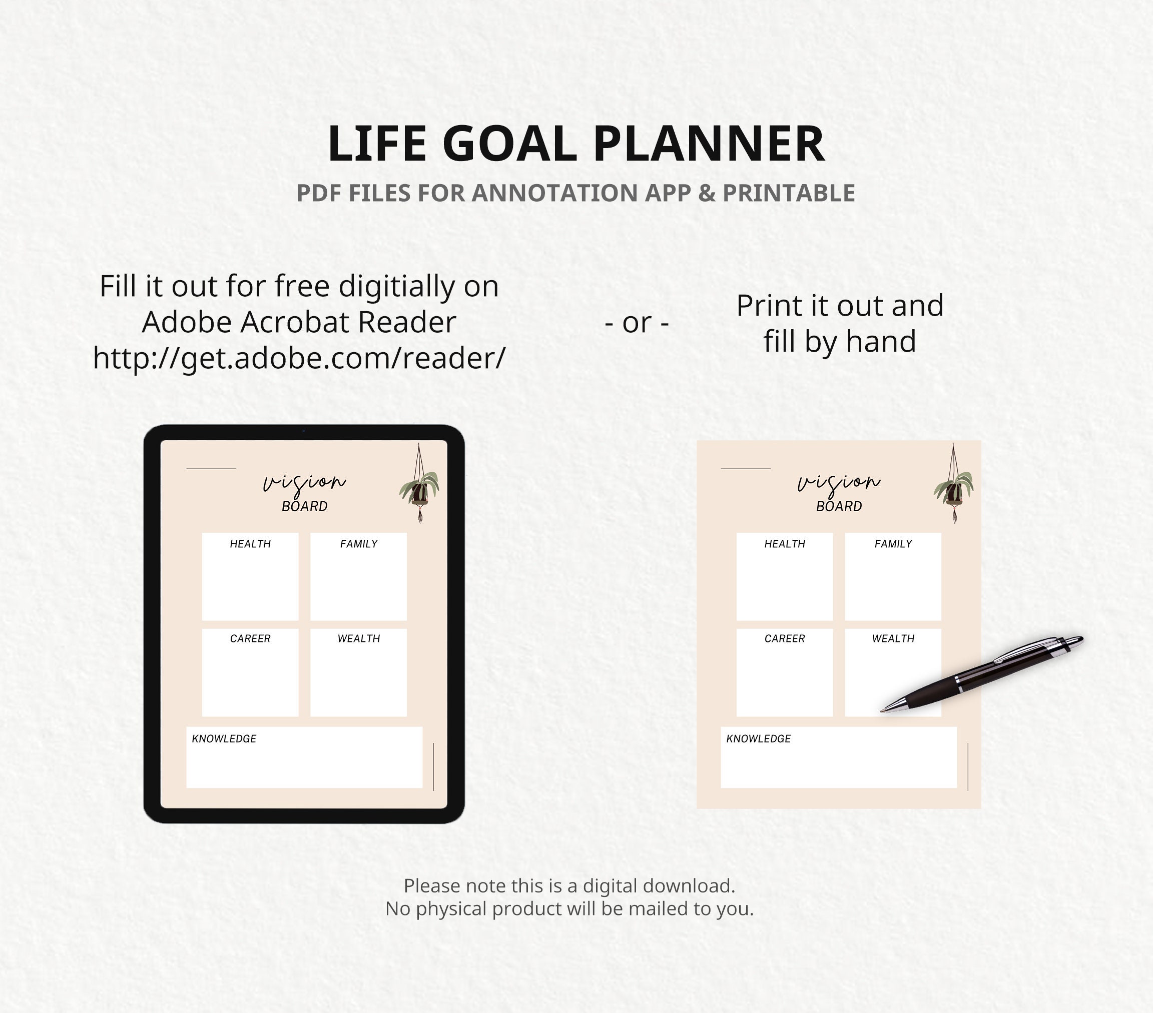 Life Goals Planner, Goal Setting, Life Vision Planner, My Future, Dream ...
