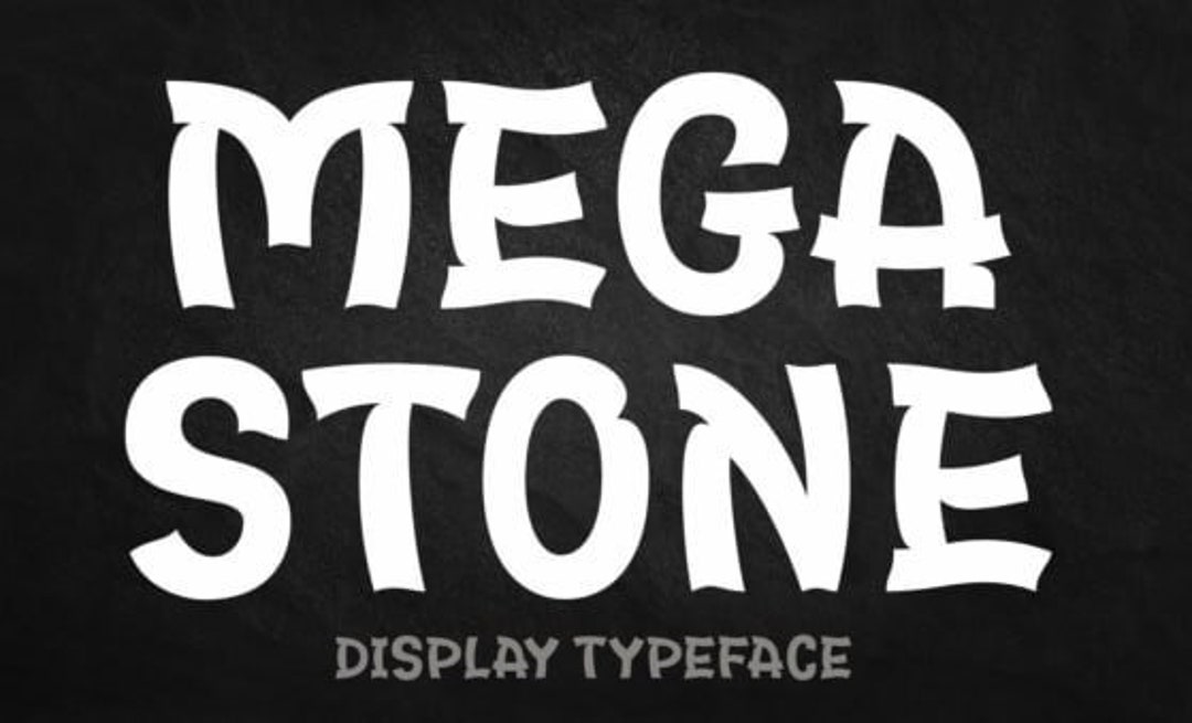 Mega Stone Font, Bold Font, Handwritten Font, Casual Font, Vintage Font ...