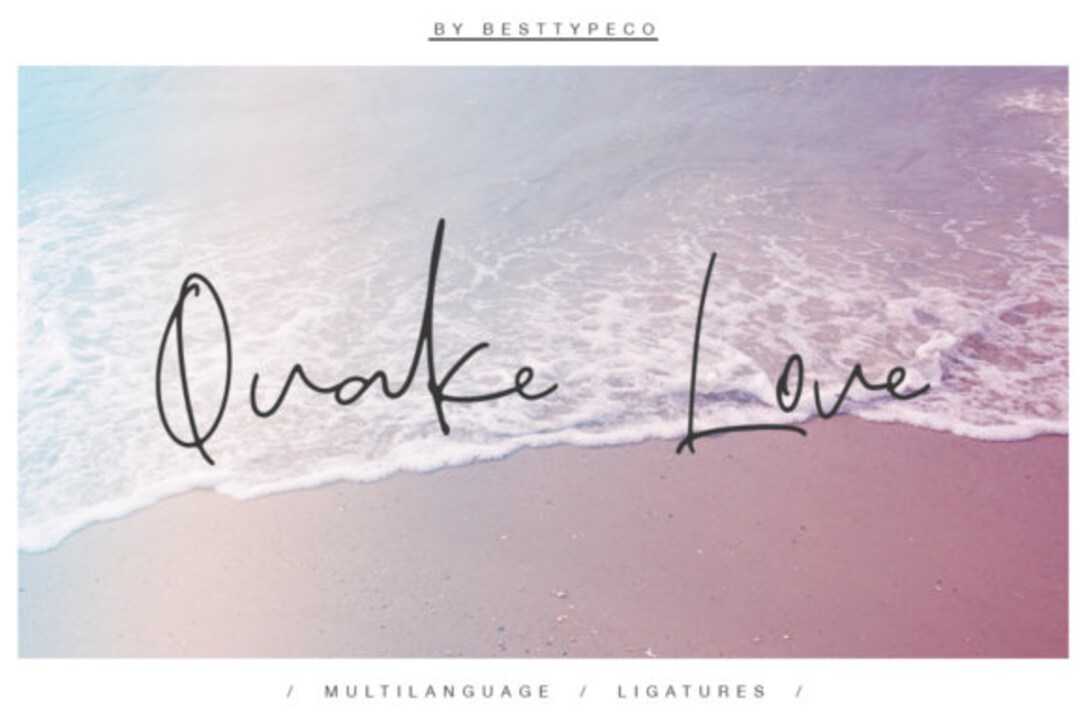 Quake Love Font, Script Font, Cricut Fonts, Calligraphy Font, Modern ...