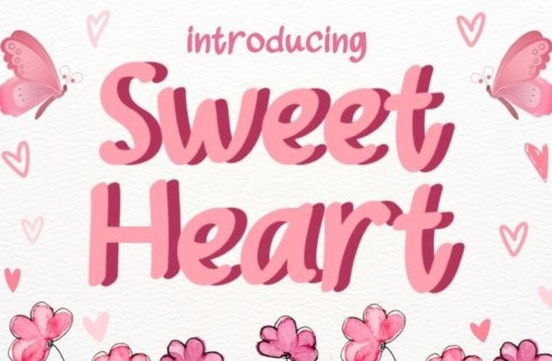 Sweet Heart Font, Cute Font, Note Font, Handwritten Font, Branding Font ...