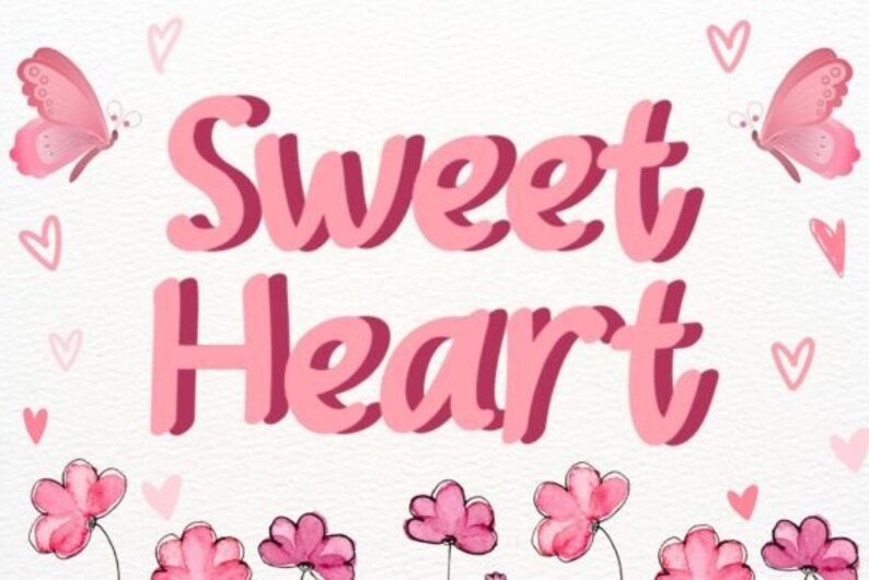 Sweet Heart Font, Cute Font, Note Font, Handwritten Font, Branding Font ...