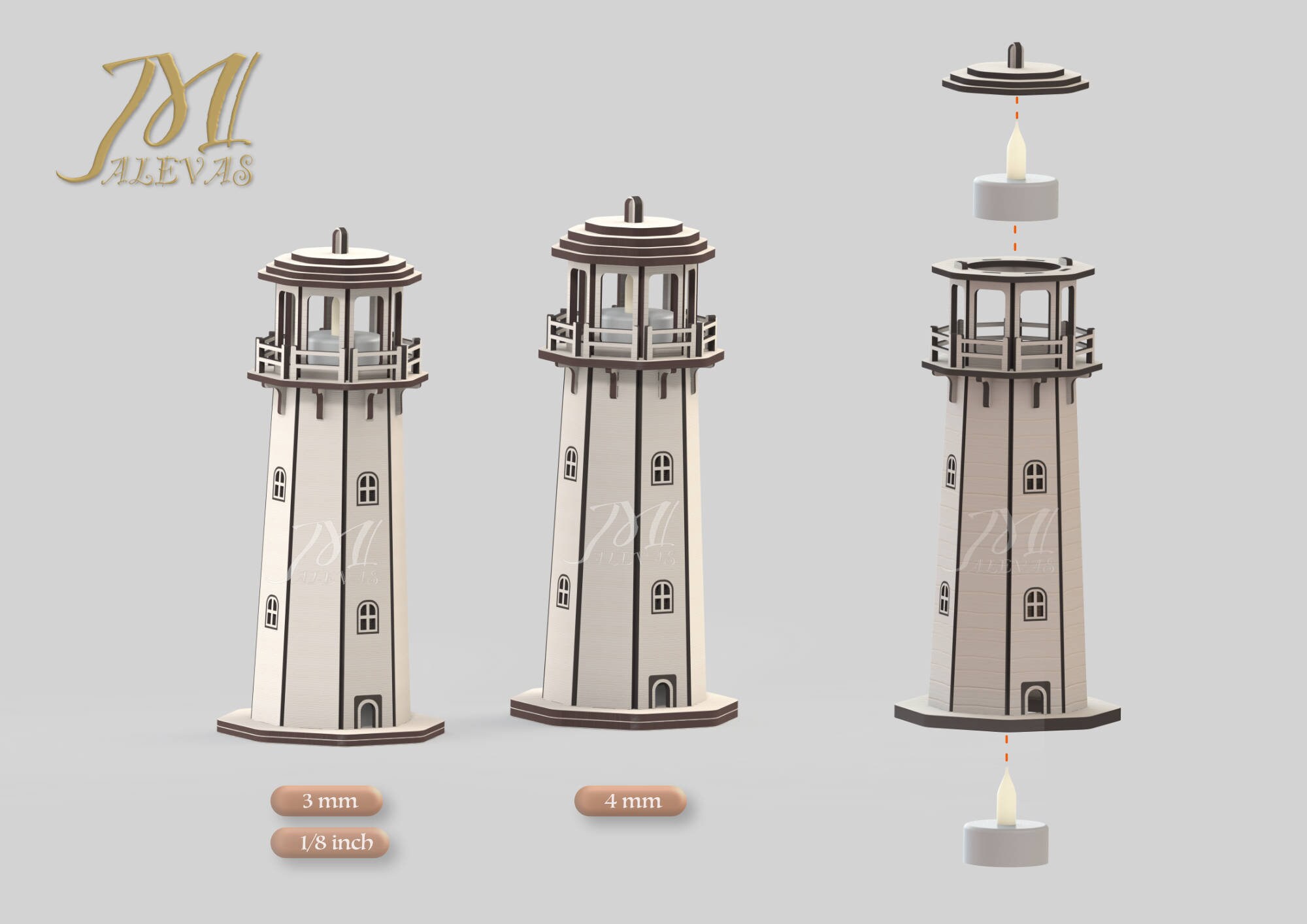 Lighthouse Laser Cut File Digital Download SVG DXF Lantern, 3D ...