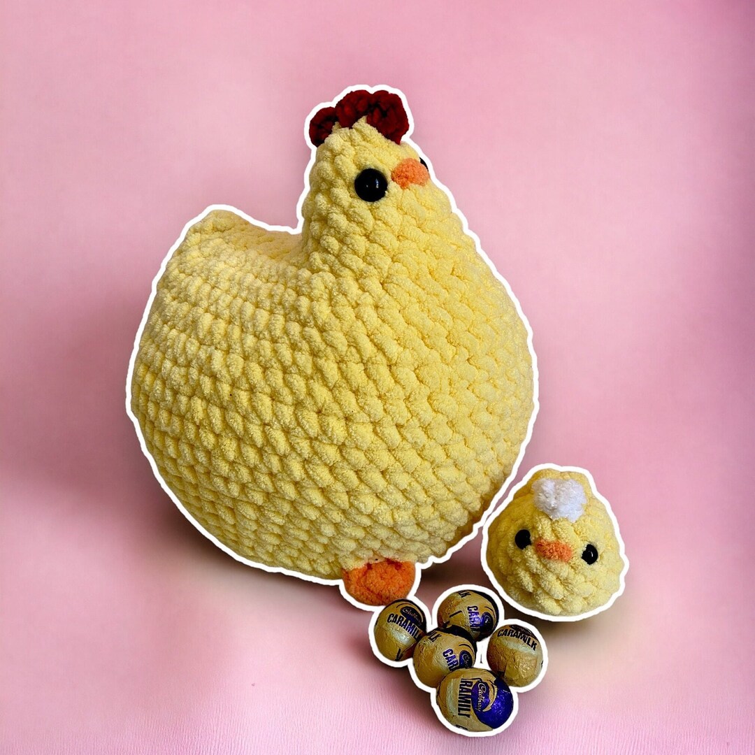 Polly & Peep Crochet Hen With Chick. Crochet Plushies Amigurumi Stuffed ...