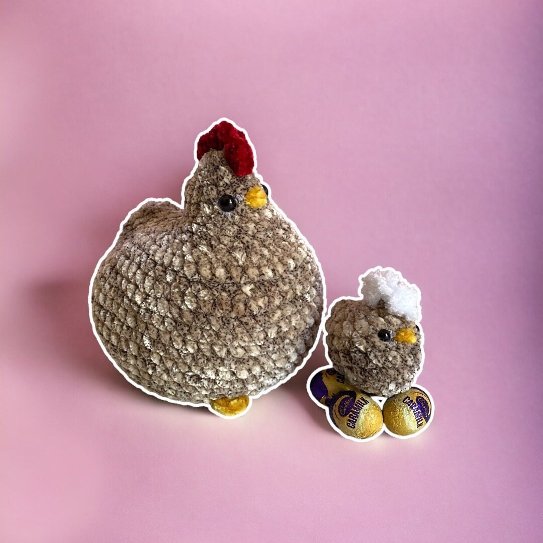 Polly & Peep Crochet Easter Hen With Chick. Crochet Plushies Amigurumi ...