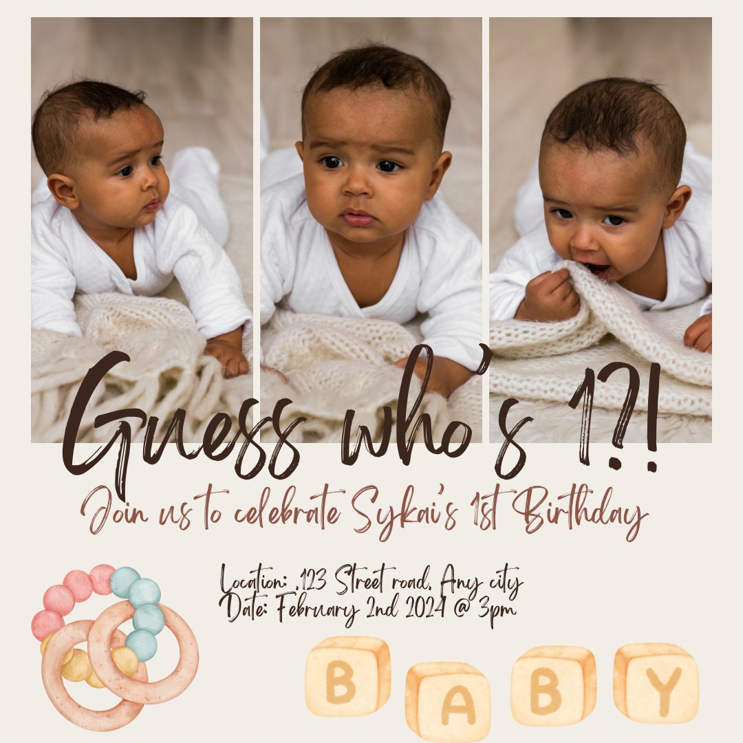 1 Year Old Invitation - Etsy