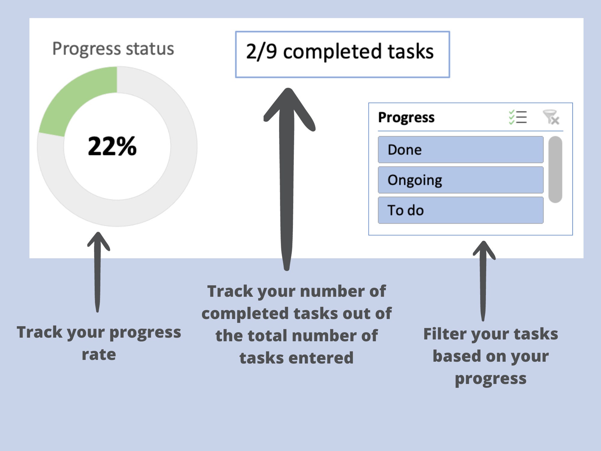 To Do List Tasks Tracker Blue Version Excel Template - Etsy