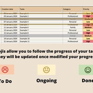 To Do List Tasks Tracker Beige Version Excel Template - Etsy