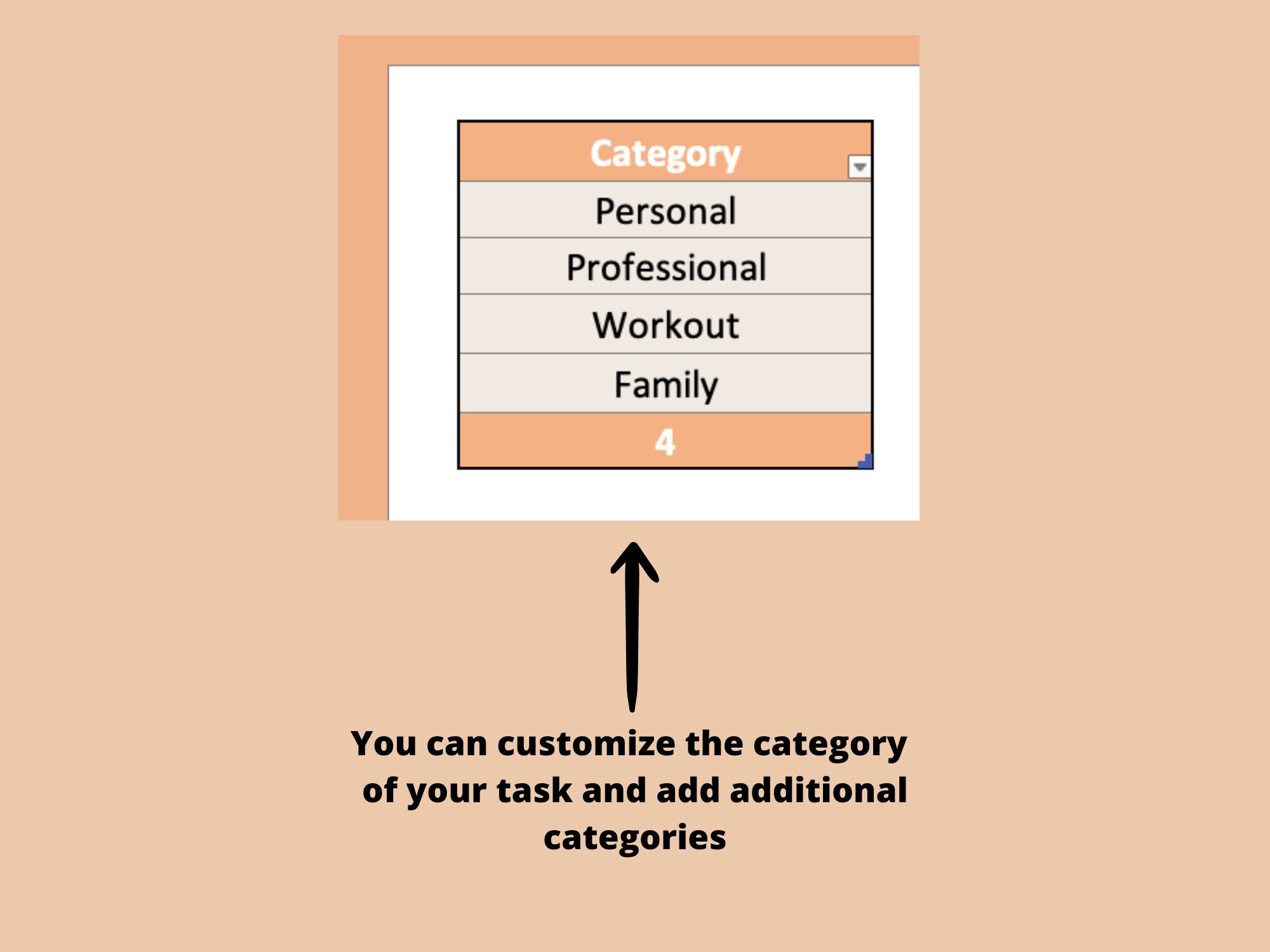 To Do List Tasks Tracker Orange Version Excel and Googlesheet Template ...