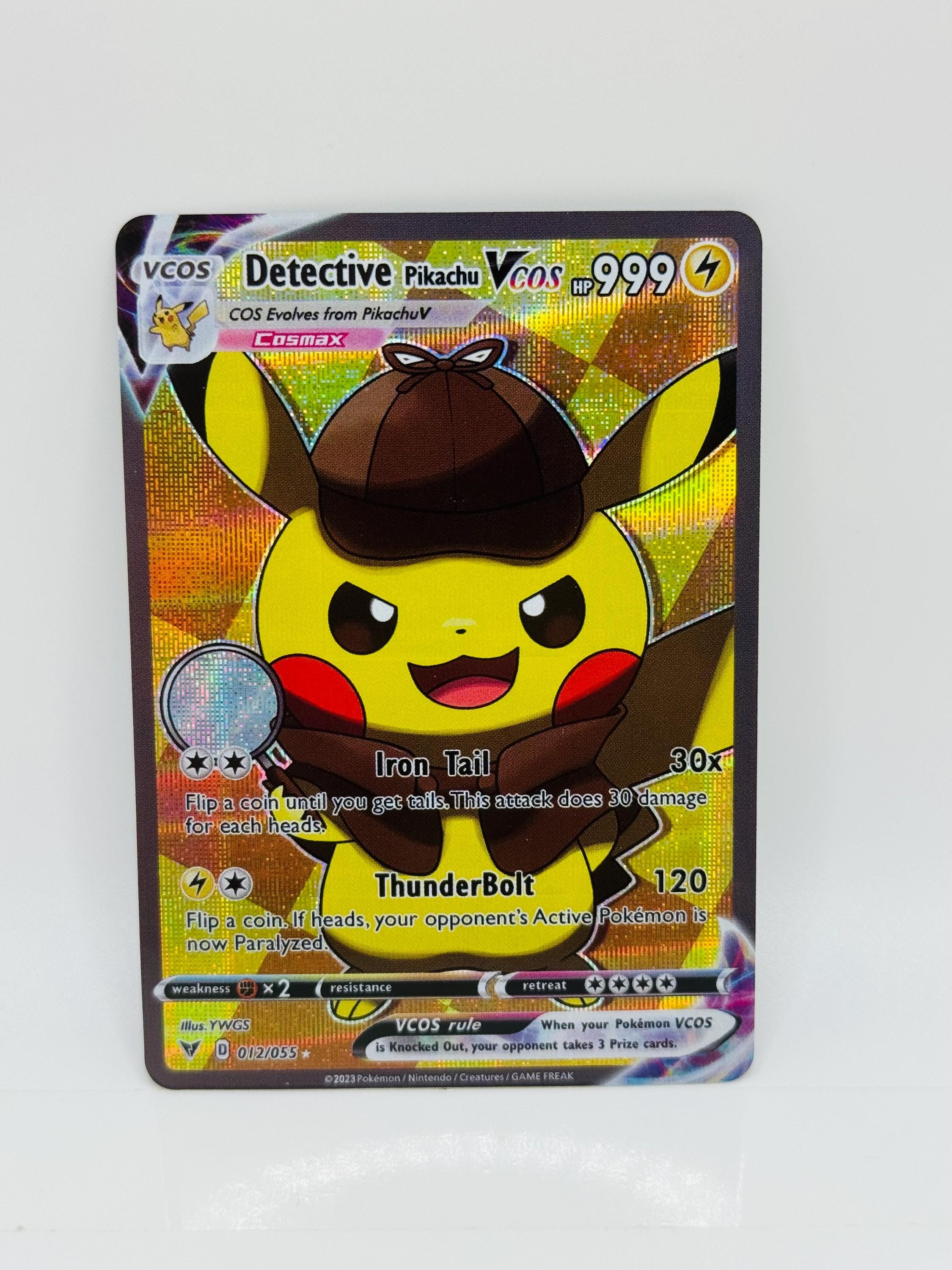 Mint Pokemon Pikachu Anime Cosplay Detective DIY Kawaii Holo Card - Etsy