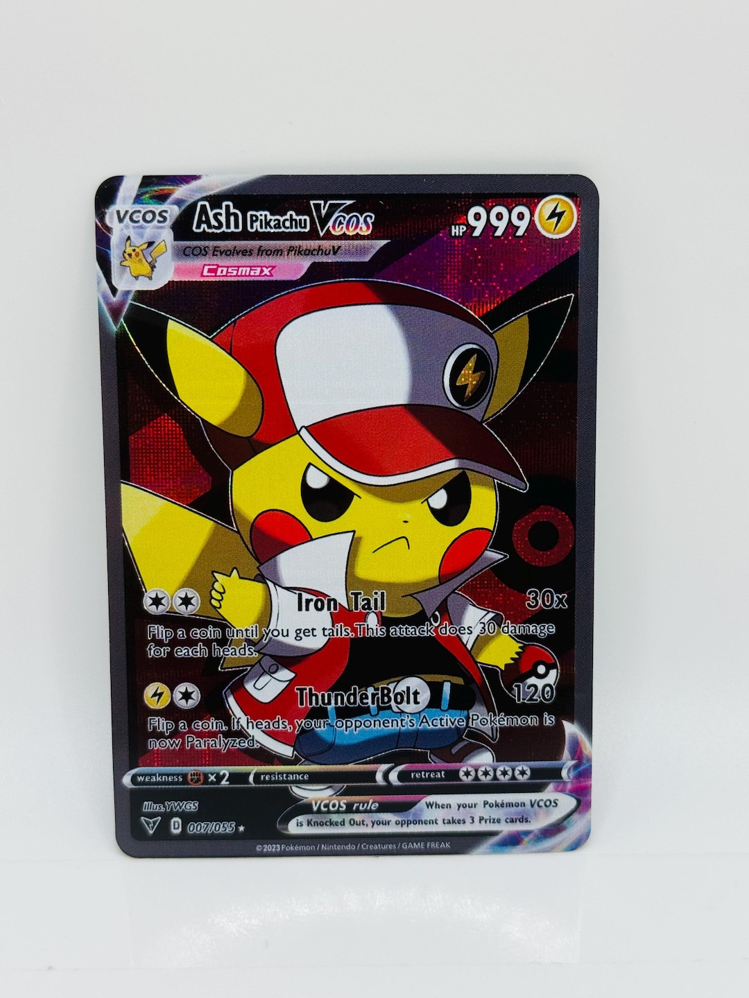 Mint Pokemon Pikachu Anime Cosplay Ash DIY Kawaii Holo Card - Etsy