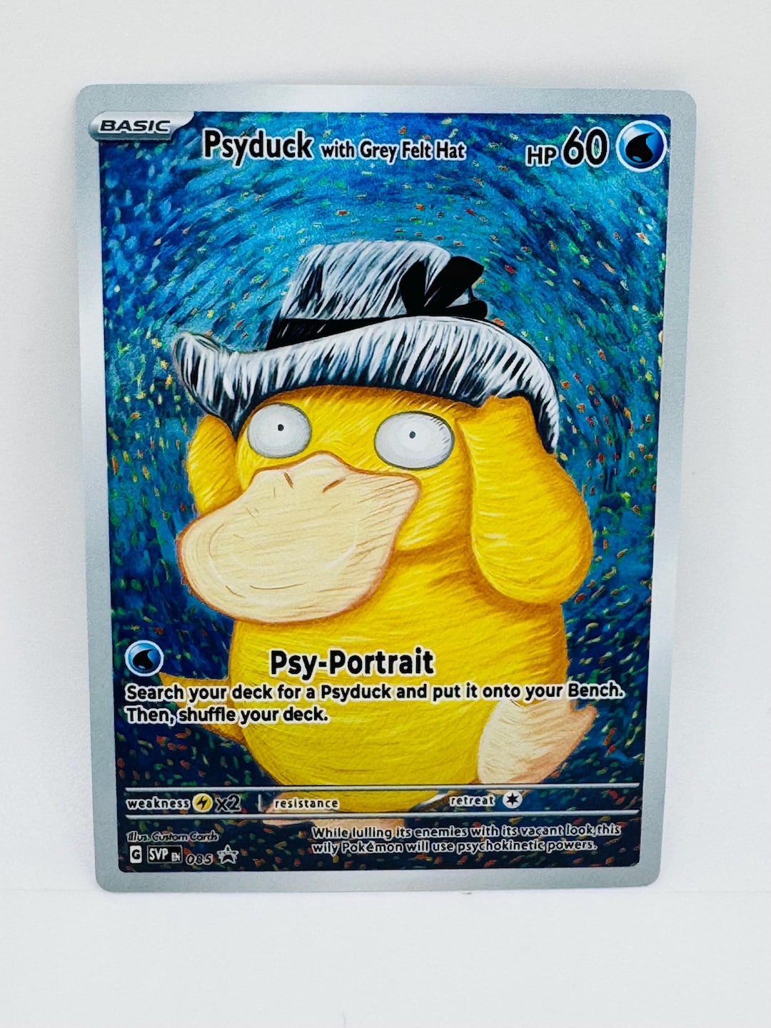 Pokemon Psyduck With Grey Felt Hat DIY Kawaii Holo Custom Card - Etsy
