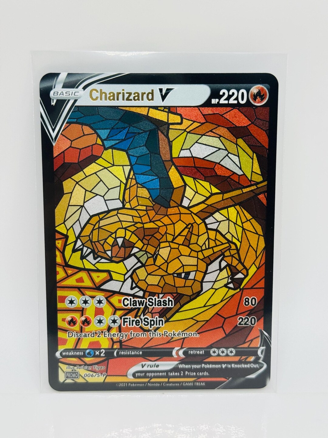 Mint Pokemon Charizard Stain Glass DIY Kawaii Holo Custom Card - Etsy