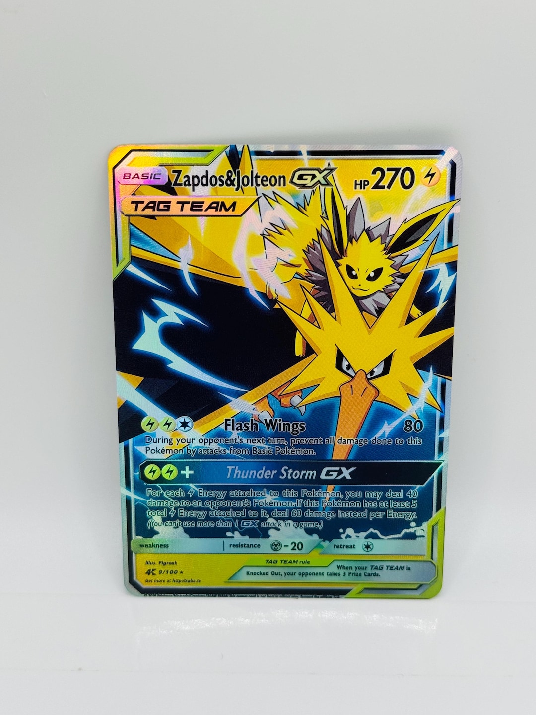 Mint Pokemon Zapdos & Jolteon GX Holo Fan Art DIY Card - Etsy