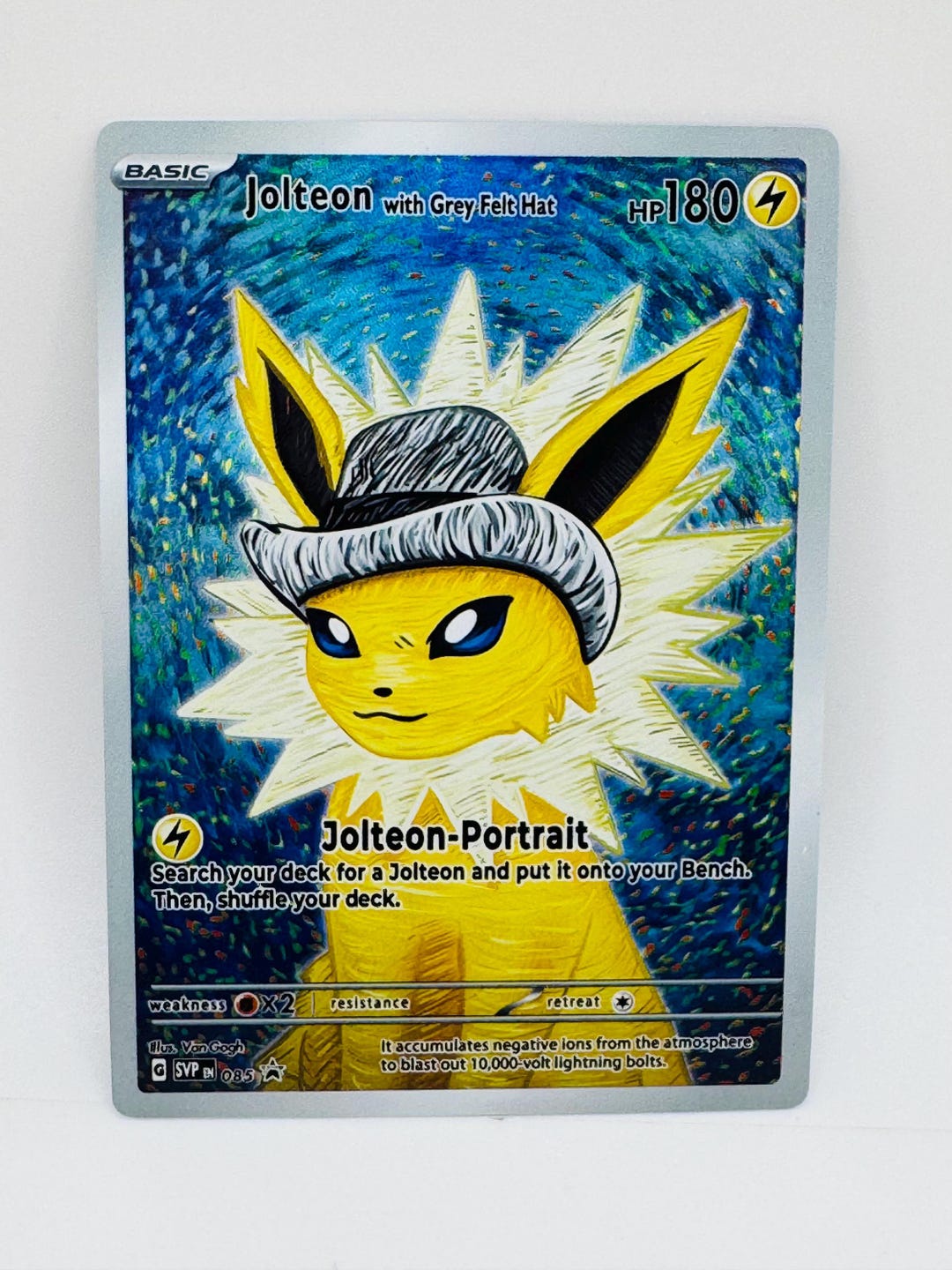 Pokemon Jolteon With Grey Felt Hat DIY Kawaii Holo Custom Card - Etsy