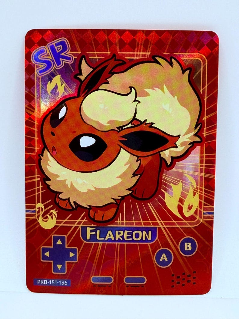 Pokemon Baby Flareon DIY Doujin Kawaii Holo Art Card - Etsy
